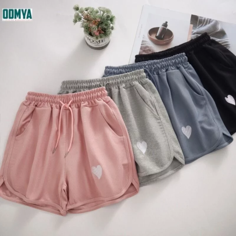 Cute Heart Embroidery Pattern Shorts Soft Sports Shorts Manufacturer
