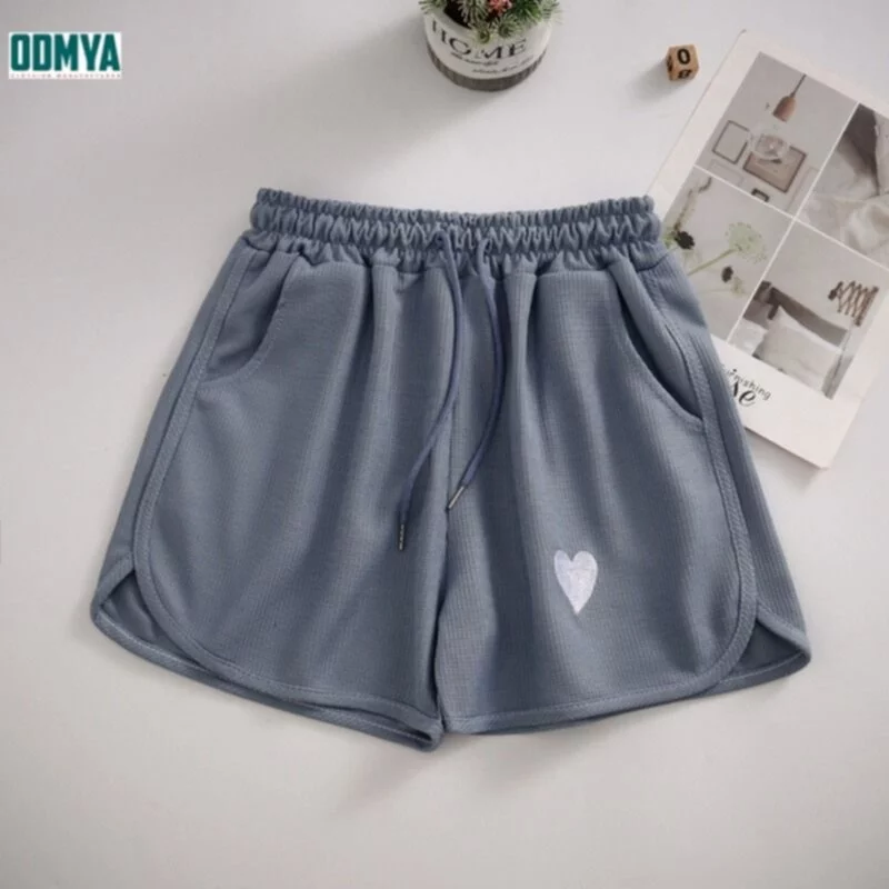 Cute Heart Embroidery Pattern Shorts Soft Sports Shorts Manufacturer