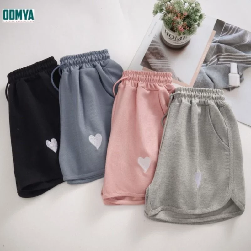 Cute Heart Embroidery Pattern Shorts Soft Sports Shorts Manufacturer