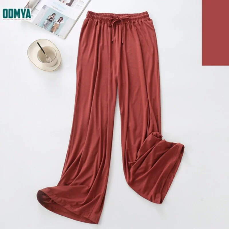Modal Elastic High Waist Solid Wide Leg Pants Manufacturer