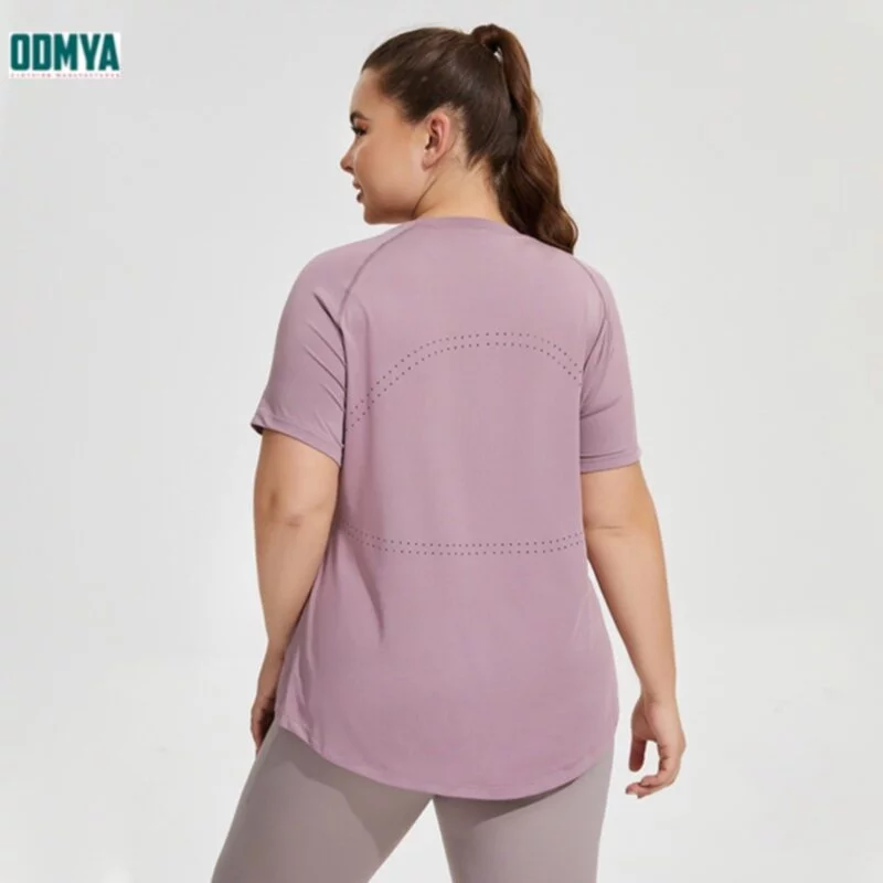 Large Long Round Neck Short Sleeve Women T-Shirt Manufacturer